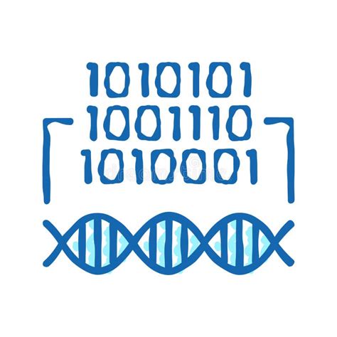 Binary Code Genetic Information Icon Doodle Illustration Stock Illustration Illustration Of