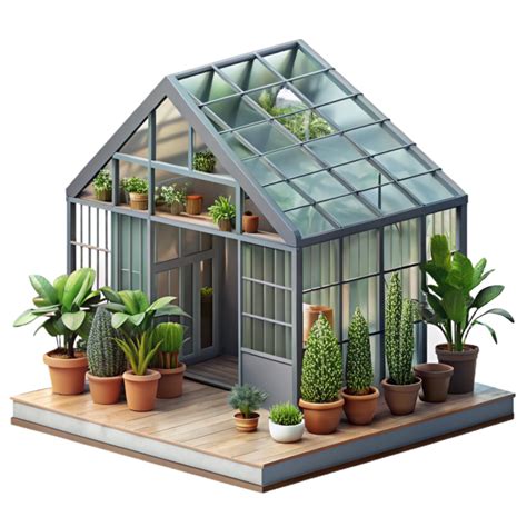 Elegant Contemporary Automated Greenhouse Interior View Cutout High Resolution 57889076 Png