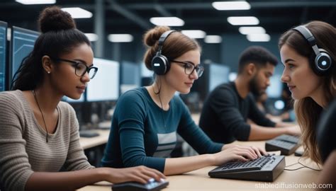 Four Women In Robotics Lab Stable Diffusion Online