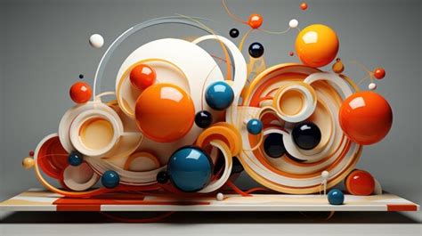 Premium Ai Image 3d Abstract Array Of Floating Balls Forming A Dynamic Background