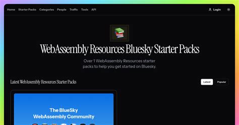 Webassembly Resources Bluesky Starter Packs 1 Lists • May 2025