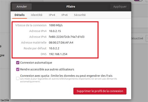 vérification des paramètres ip des os clients