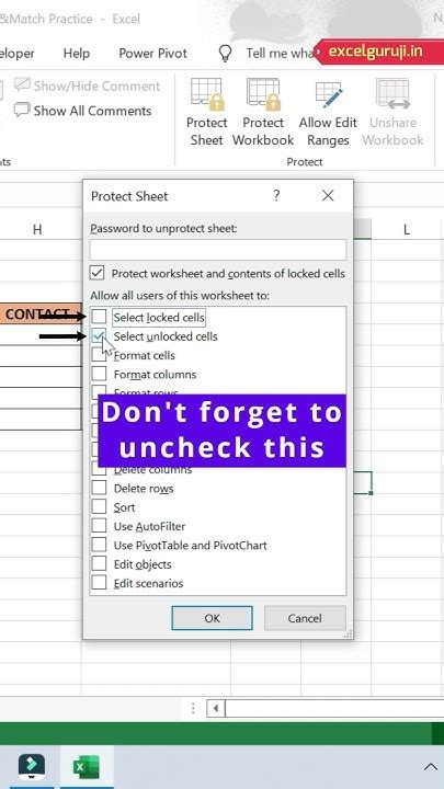 How To Protect Sheet In Excel Shorts Youtube