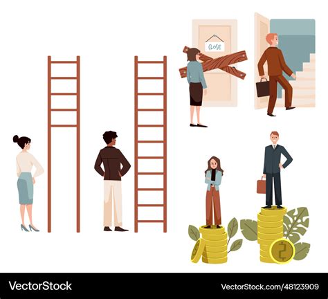 Gender Gap And Social Inequality Abstract Drawing Vector Image