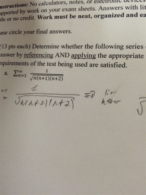 Solved Calculus 2 Exam Please Help