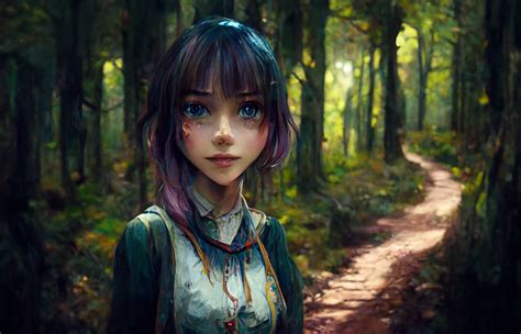 Anime Alice In The Woods Ai Generated Midjourney By Rocketmobster On Deviantart