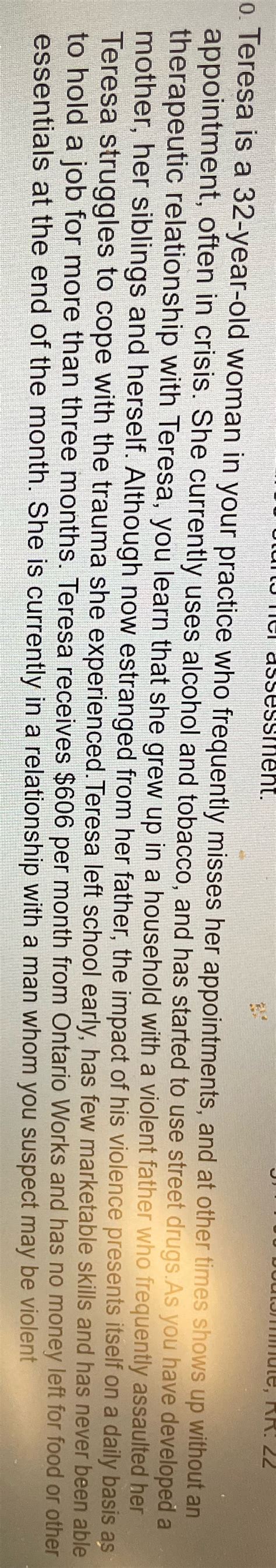 Solved Introduction Of Evolved Scenario With Clinical Judgement