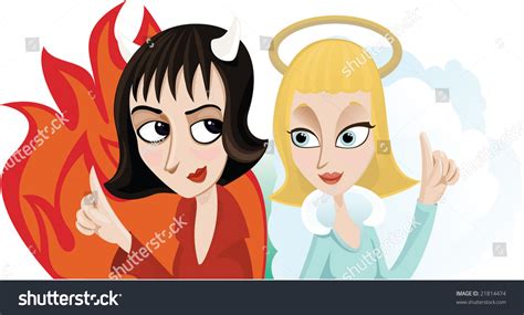 Devil Angel On Your Shoulder Stock Vector Royalty Free 21814474