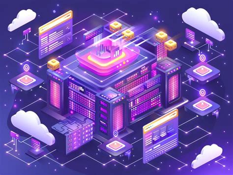 Isometric Illustration Of Cloud Computing And Data Center Premium Ai Generated Image