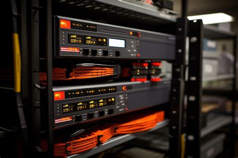 Close Up Of Server Rack Mounted Environmental Monitoring Probes Premium Ai Generated Image