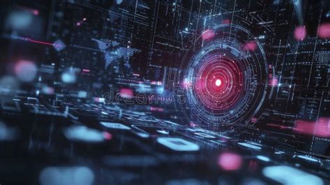 Futuristic Data Visualization Digital Space Abstract Graphics Virtual Environment Close Up View