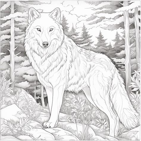 Wolf Coloring Art Pack 5 Image Bundle Etsy