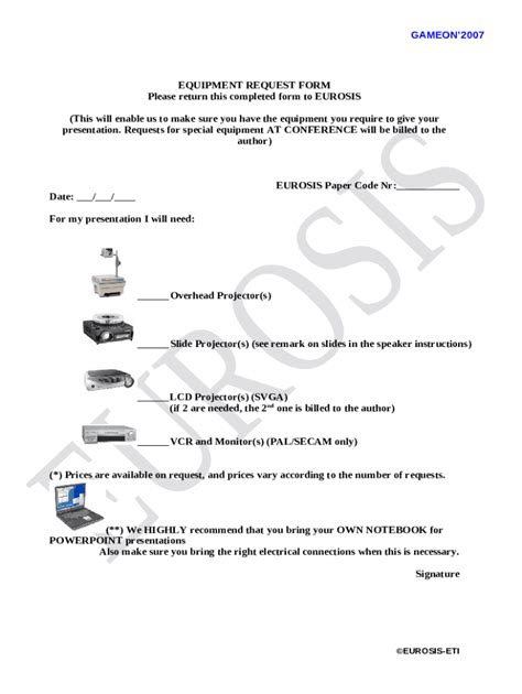 Program And Equipment Request Doc Template Pdffiller