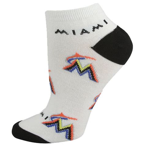 Miami Marlins Ladies Team Logo Ankle Socks White