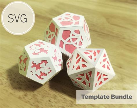 Paper Polyhedra Template Svg Convert To Online Workshop Etsy