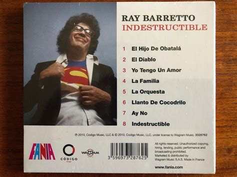 Indestructible By Ray Barretto Cd Aug 2010 Fania French Import