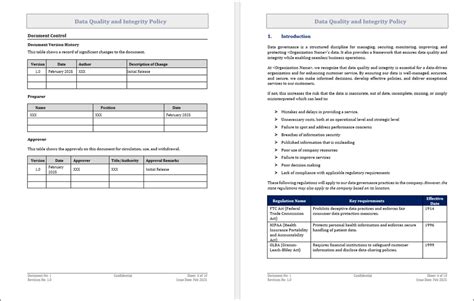 Data Quality And Integrity Policy Template Itsm Docs Itsm Documents