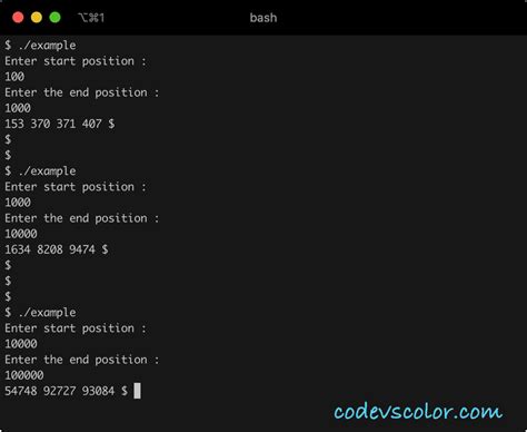 C Program To Find Armstrong Numbers In A Range Codevscolor