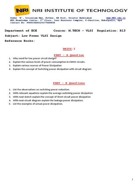 m tech vlsi sem ii mid i importantquestions download free pdf