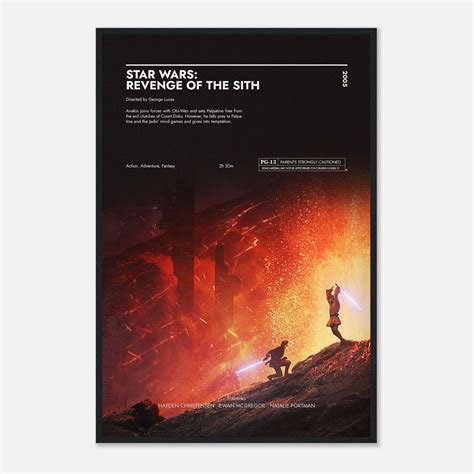Star Wars Revenge Of The Sith Movie Poster Classic Sci Fi Movie Full