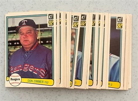 1982 Donruss Baseball Texas Rangers Team Set Ebay