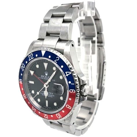 Rolex Gmt Master Ii Pepsi Red And Blue Bezel Steel Mens Oyster Watch