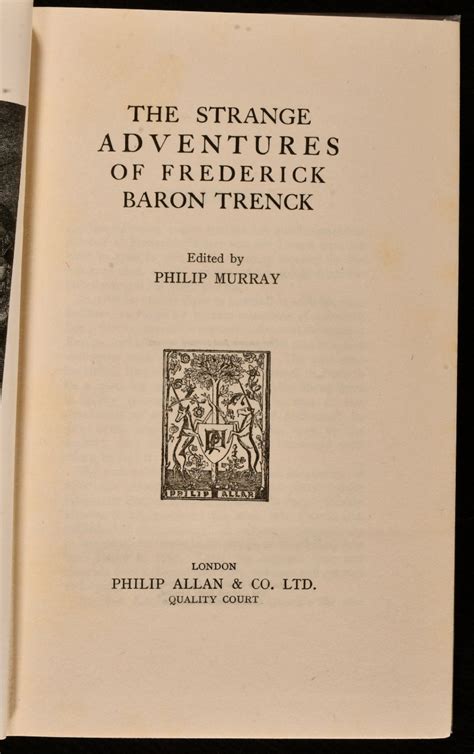 The Strange Adventures Of Frederick Baron Trenck By Frederick Baron Trenck Phillip Murray Very