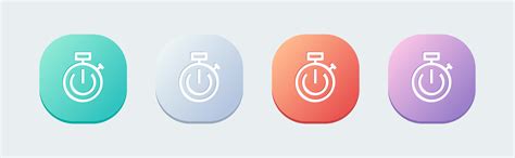 Stopwatch Line Icon In Flat Design Style Timer Signs Vector