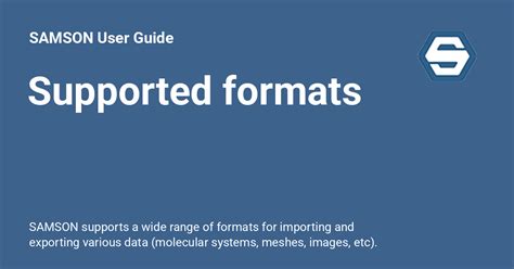 supported formats samson user guide