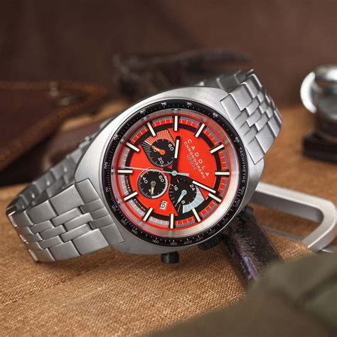 Cadola 1977 Chronograph Quartz Orange Dial Mens Watch Cd 1023 77