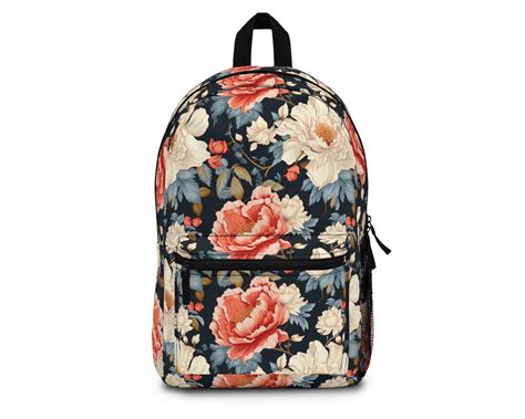 Floral Backpack Laptop Books Backpack Flowers Rucksack Travel Carryon Weekender Bag
