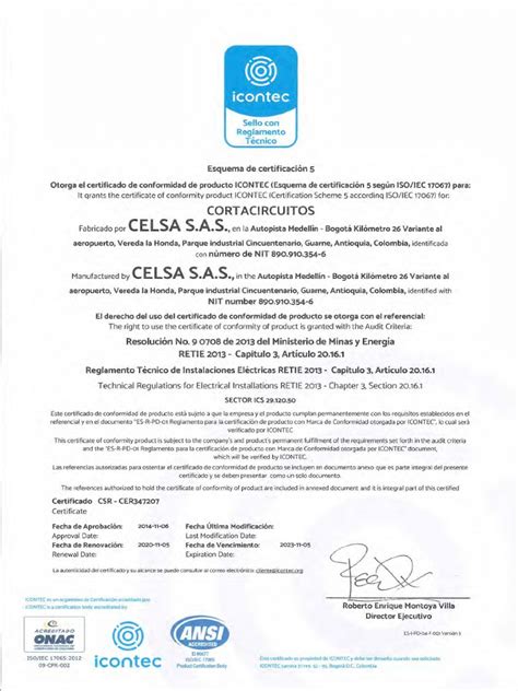Celsa Sas Cs Cer 347207 Pdf Colombia