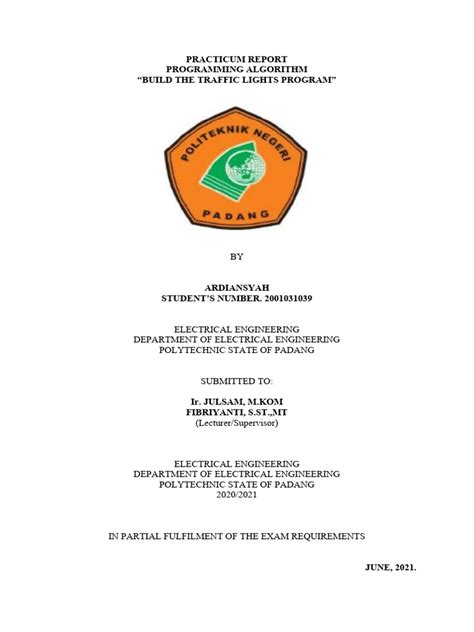 Practicum Report Section One And Two Ardiansyah 2001031039 Pdf