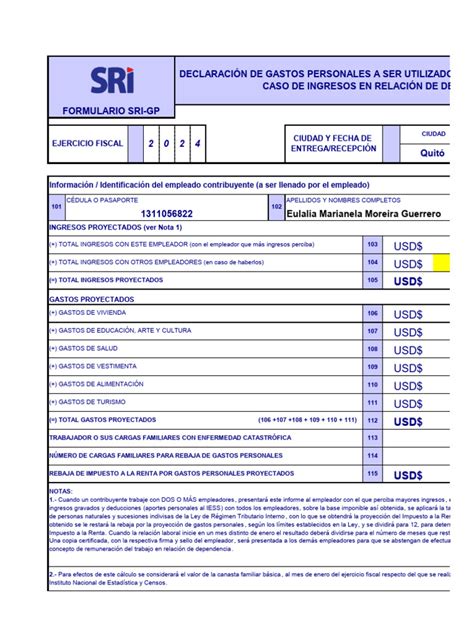 Formulario Sri Gp 2024 Pdf Impuestos Impuesto Sobre La Renta