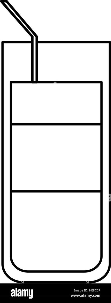 Cocktail Glass Cup Party Straw Outline Stock Vector Image Art Alamy