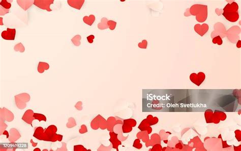 해피 발렌타인 데이 배경 종이 빨간색 분홍색과 흰색 마음 색종이 벡터 일러스트레이션 가능성에 대한 스톡 벡터 아트 및 기타 이미지 가능성 공휴일 낮 Istock