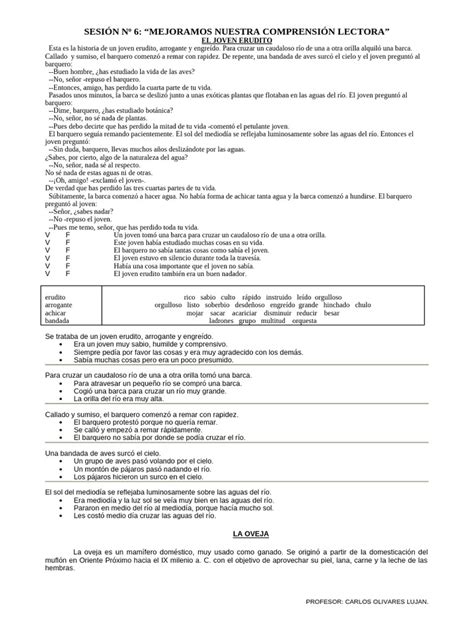 COMPRENSIÓN LECTORA_1 | PDF | Oveja | Queso