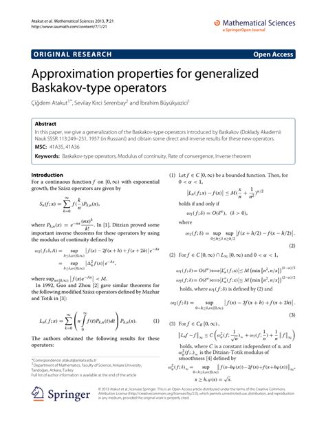 Pdf Approximation Properties For Generalized Baskakov Type Operators