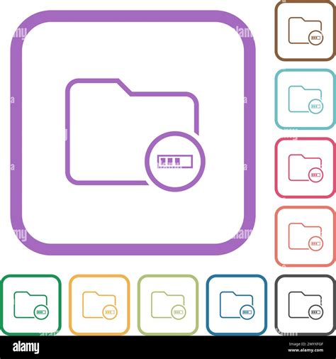 Directory Processing Outline Simple Icons In Color Rounded Square