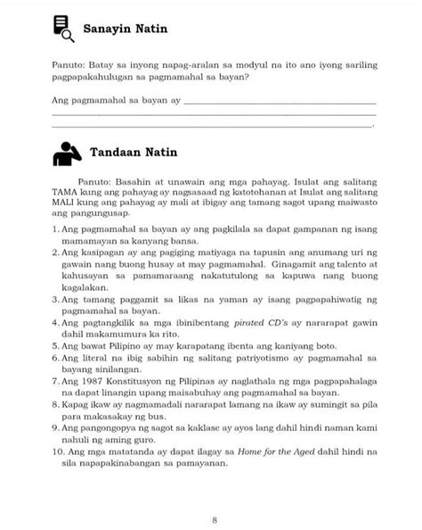 Sanayin Natin Panuto Batay Sa Inyong Napag Aralan Sa Modyul Na Ito Ano Iyong Sariling