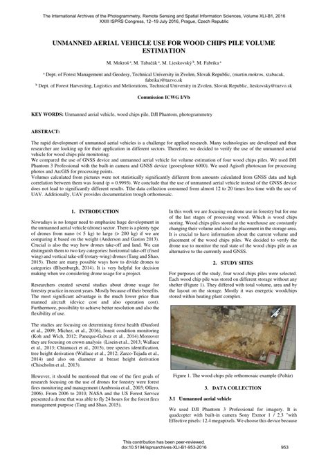 Pdf Unmanned Aerial Vehicle Use For Wood Chips Pile Volume Estimation