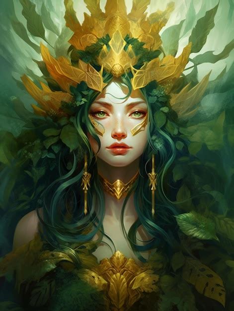 Premium Ai Image A Close Up Of A Woman With A Crown On Her Head