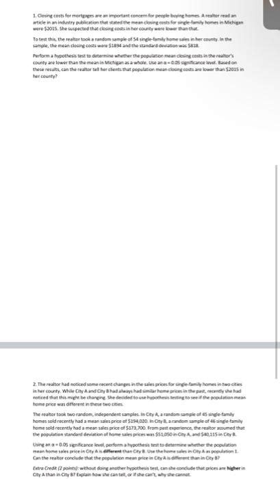 Solved For Each Problem Show At Minimum 1 The Null And