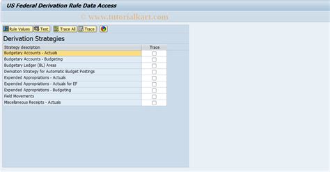 FMFGDRVCOCKPIT SAP Tcode Federal Extension Derivation Data