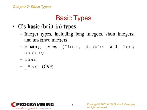 SOLUTION: C programming 1 chapter 7 basic types part 1 - Studypool