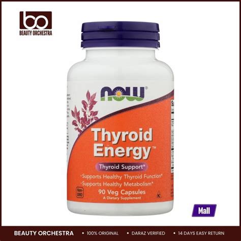 Now Foods Supplements Thyroid Energy™ Iodine And Tyrosine Plus Selenium Zinc And Copper 90 Veg