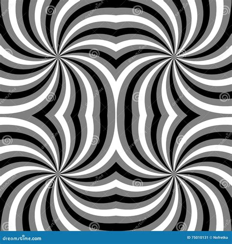 Seamless Polygonal Monochrome Spiral Pattern Geometric Abstract