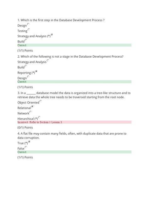 Dfo Section 1 Quiz Pdf Databases Relational Model