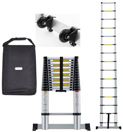 Лестница стремянка телескопическая Ladder 4 4 м алюминий до 150 кг Id 2068767379 цена 7090