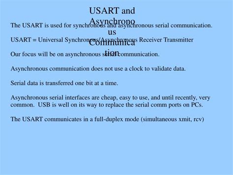 Ppt Usart And Asynchronous Communication Powerpoint Presentation Free Download Id794922
